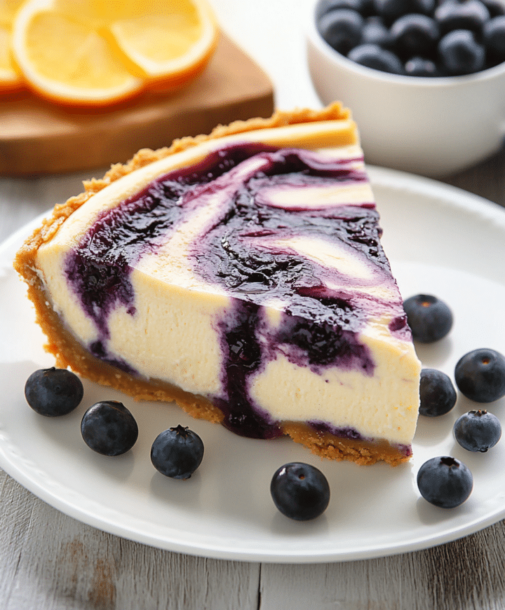 Blueberry Swirl Cheesecake Recipe - janayum.com