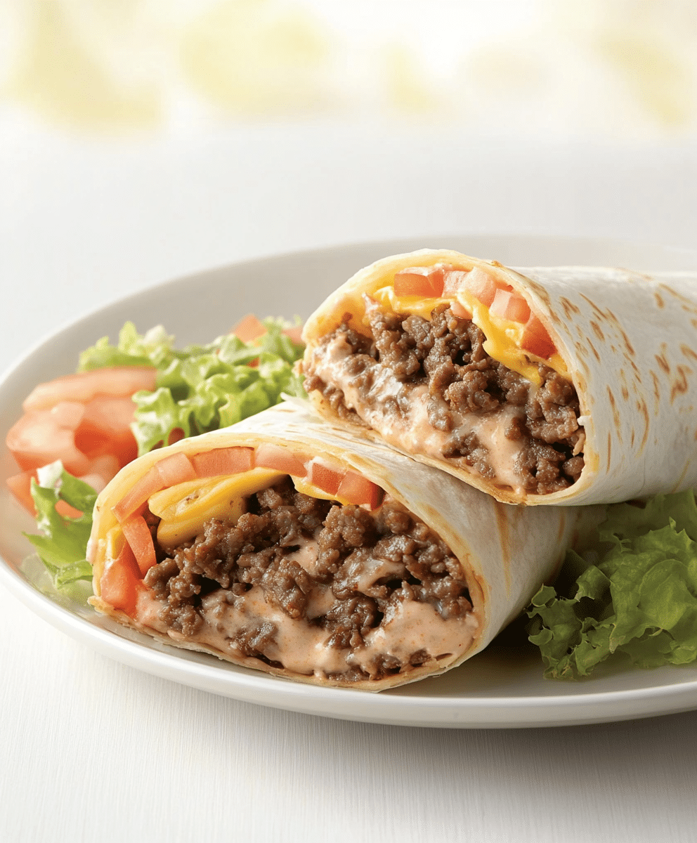 Cheesy Beef Fiesta Wraps Recipe - janayum.com