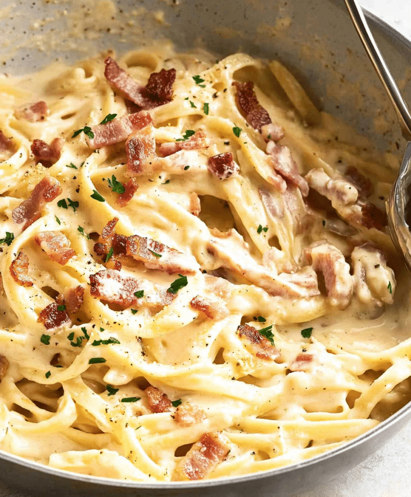 Creamy Bacon Pasta Recipe - janayum.com