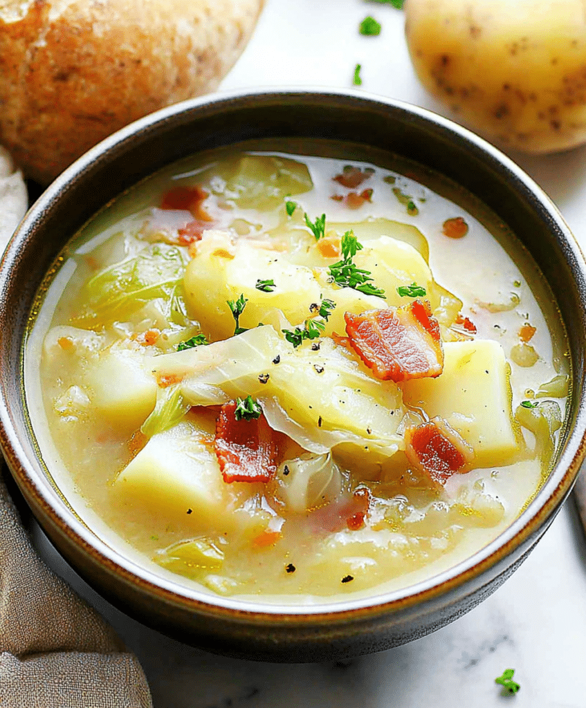 Irish Bacon Cabbage And Potato Soup Recipe - janayum.com