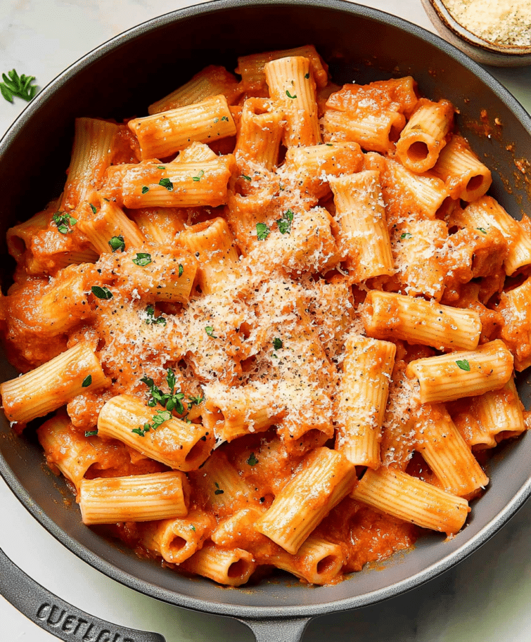 Creamy Tomato Rigatoni Pasta Recipe - janayum.com